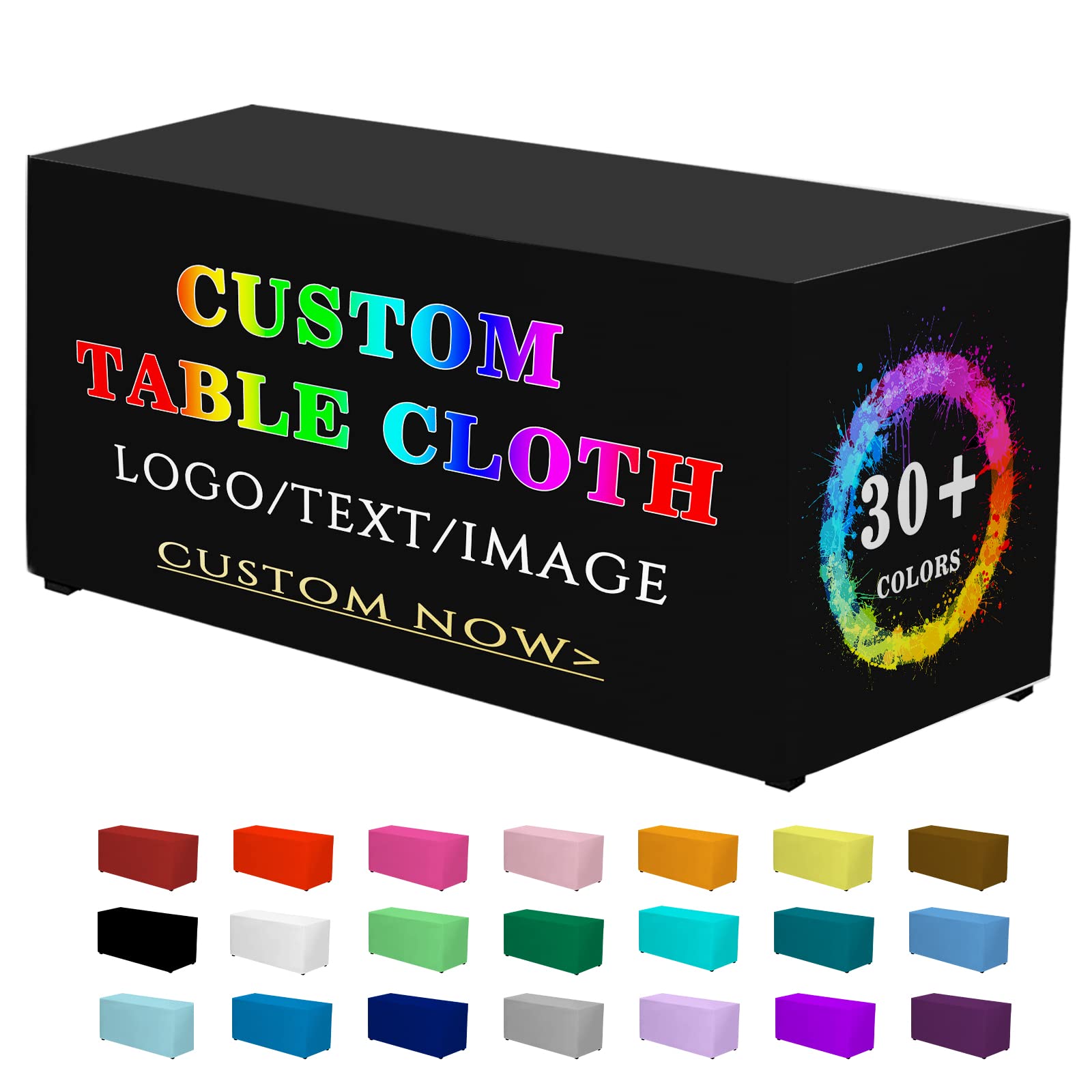 Amazon.com: GBVllexuii Custom Tablecloth with Business Logo 4FT 5FT 6FT ...
