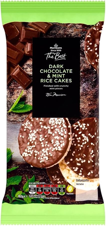Morrisons The Best Dark Chocolate & Mint Rice Cakes, 102g : Amazon.co ...
