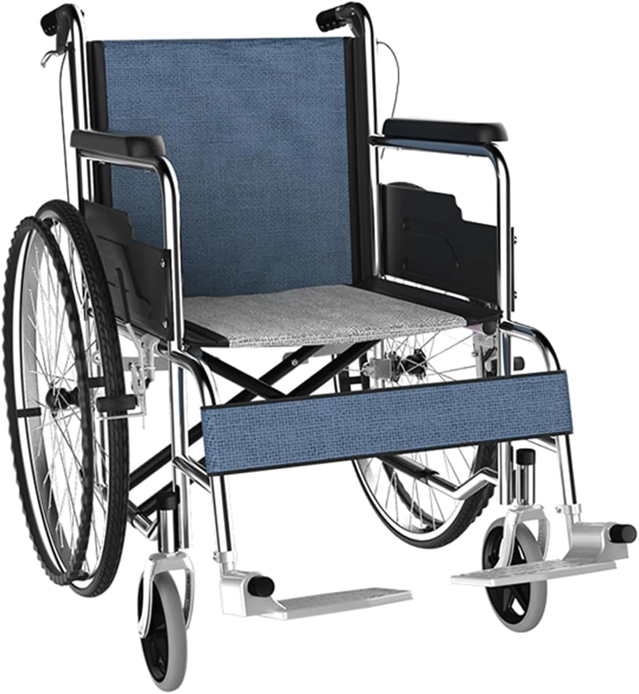 Amazon.com: Portable Wheelchairs W/Handbrake Elderly Folding Wheelchair ...