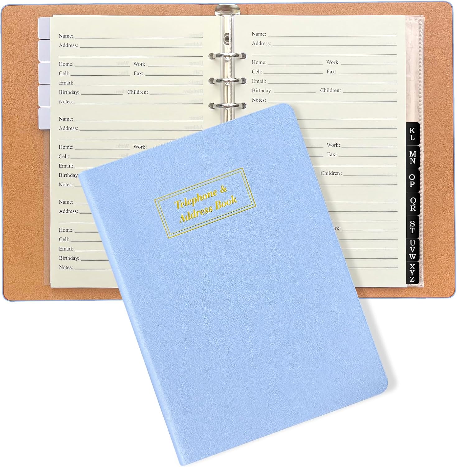 Amazon.com : Refillable Address Book with Alphabetical Tabs, Gold Foil ...
