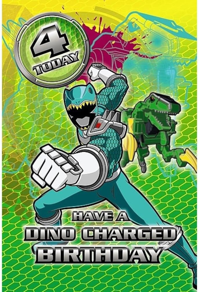 Power Rangers Greetings Card - 4th Birthday : Amazon.co.uk: Stationery ...