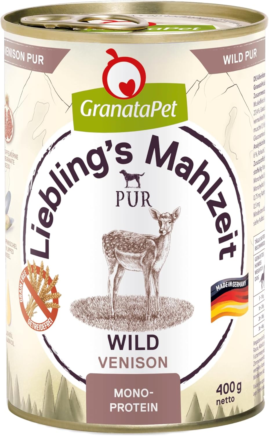 GranataPet Liebling's Mahlzeit Pure Venison Wet Food for Dogs, Dog Food ...