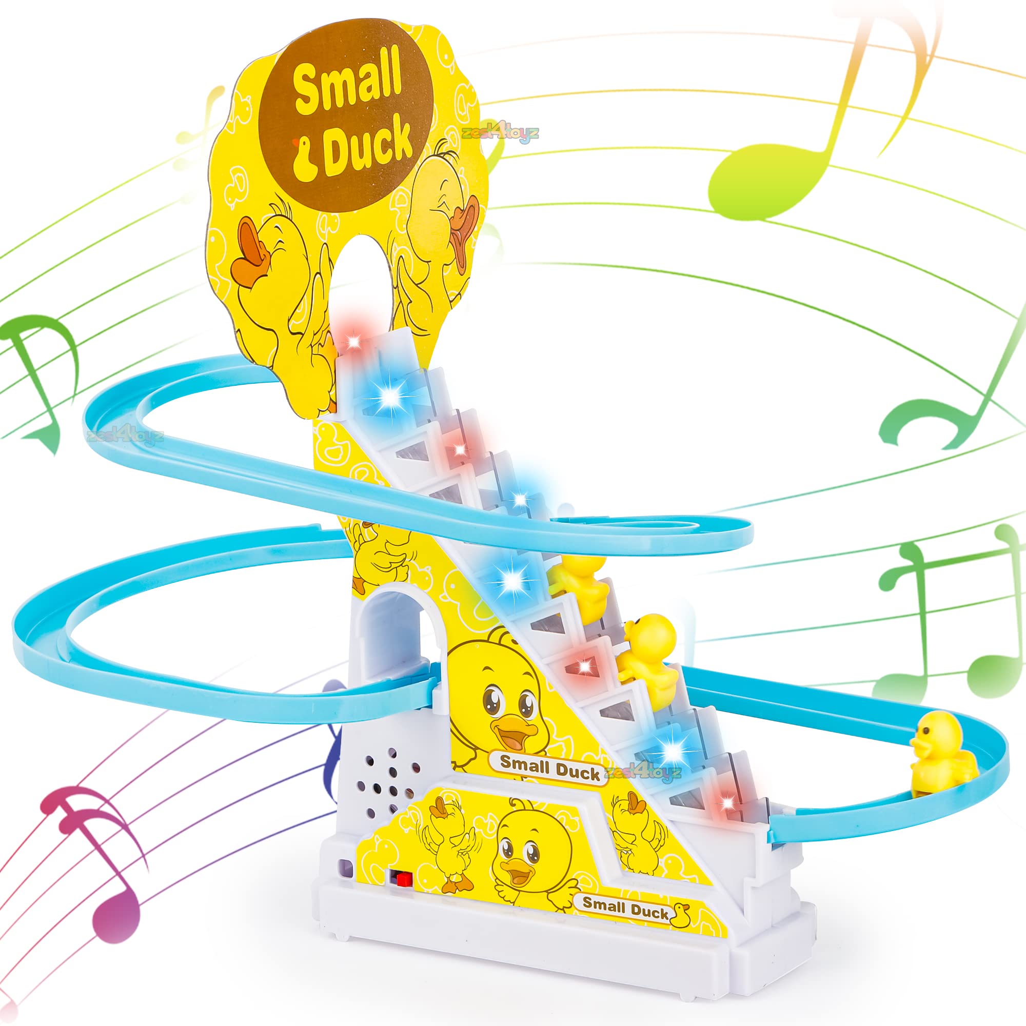 Zest 4 Toyz Duck Slide Toy Set for Kids Funny Automatic Stair Climbing ...