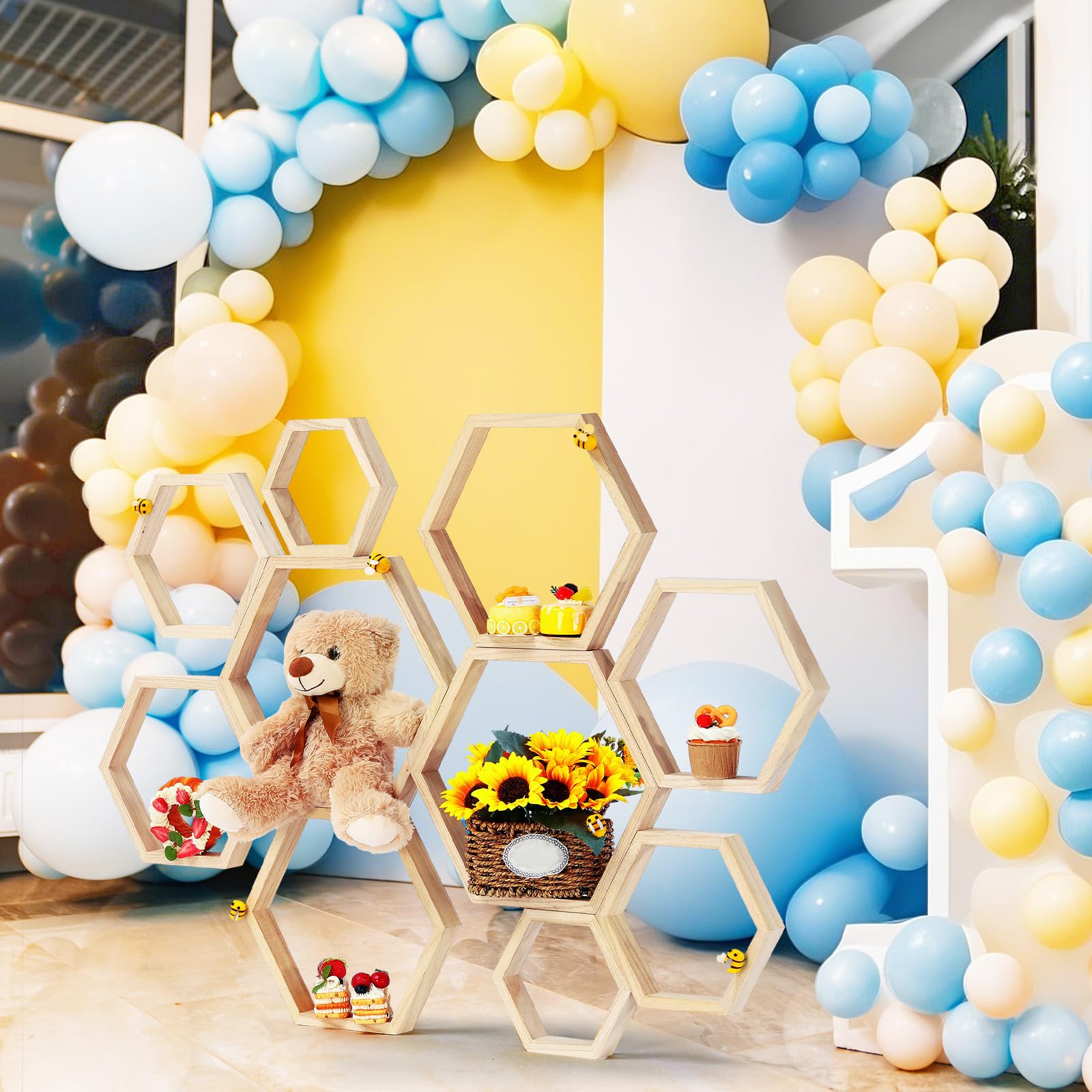 Snapklik.com : Gerrii 10 Pcs Honey Comb Decorations 5 Sizes Wood ...