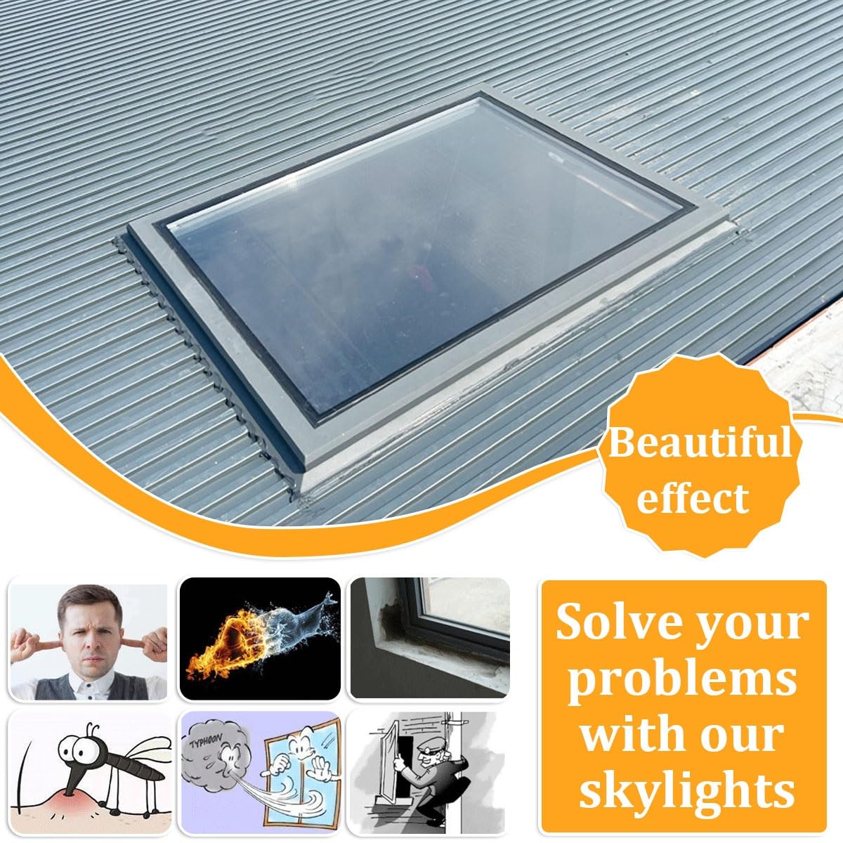 Snapklik.com : Valdoza Sloped Flat Roof Lighting Well Window For Indoor ...