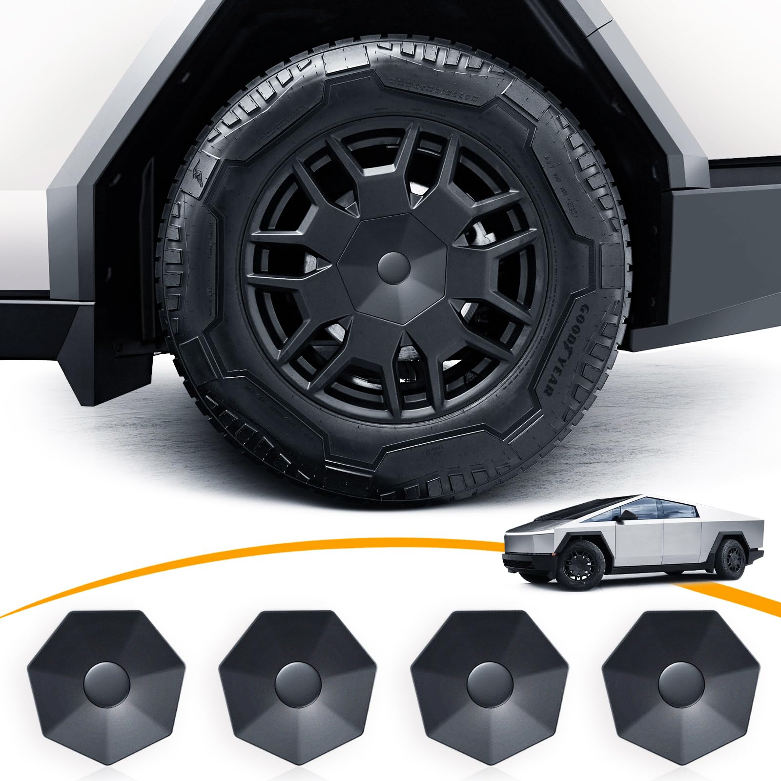 Amazon.com: 4PCS Wheel Caps for Tesla Cybertruck 2023 2024, Removable ...