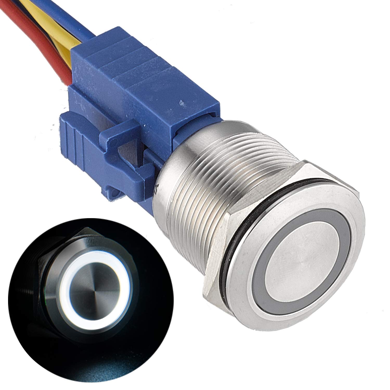 Snapklik.com : APIELE 22mm 12 V Angel Eye White LED Waterproof ...