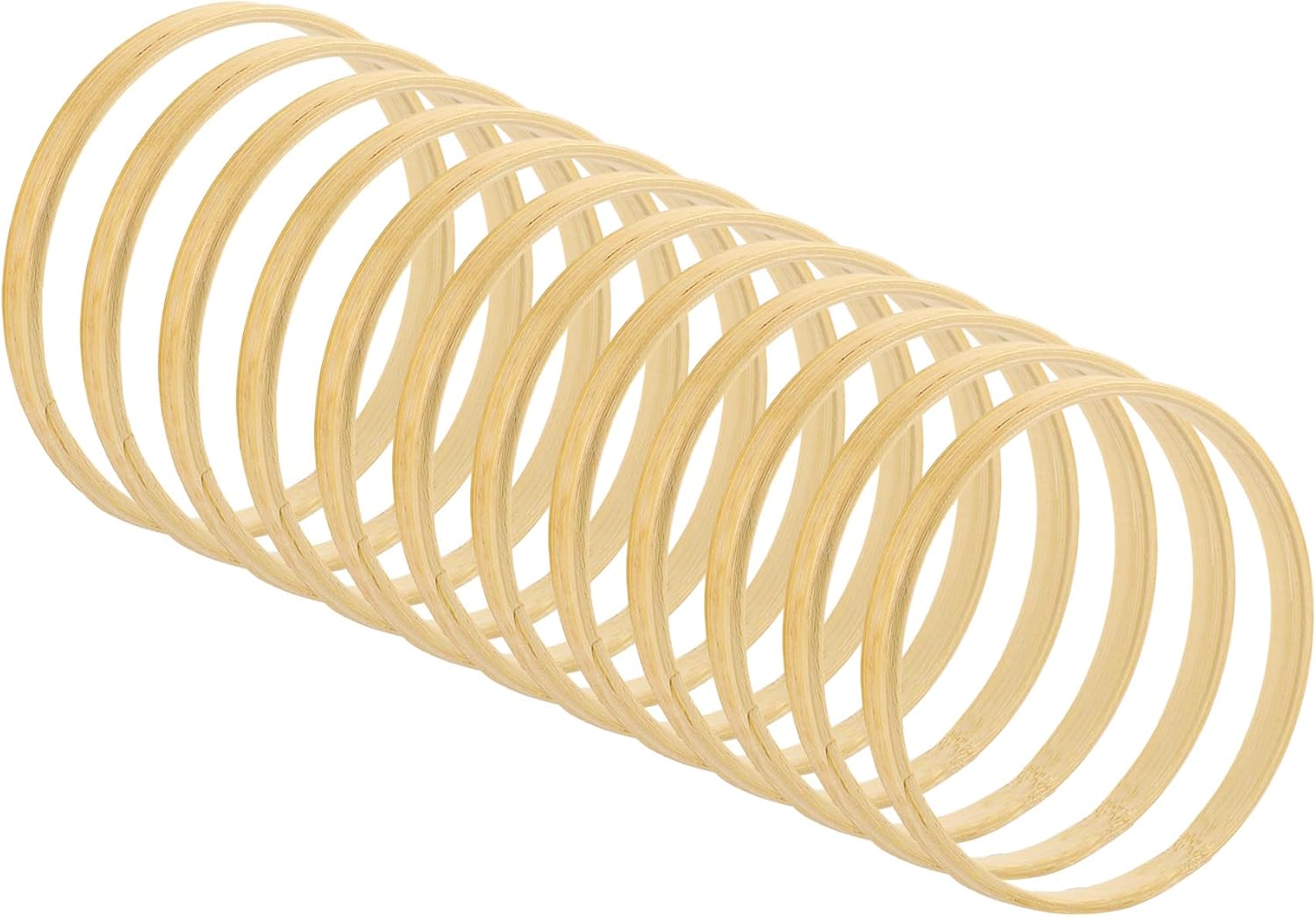 Amazon.com: AUEAR, 12 Pack Wooden Bamboo Floral Hoop 3.1 Inch Macrame ...