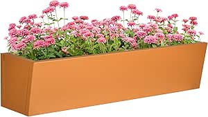 Amazon.com: Outsunny Hanging Planter Steel Rectangular Hanging Planter ...