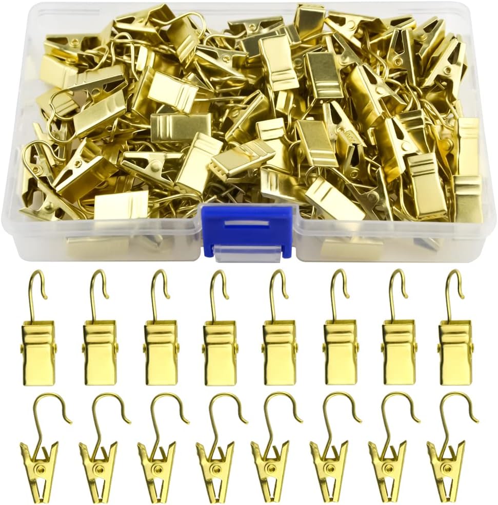 Amazon.com: JFFX 30 Pcs Curtain Clips with Hooks, Heavy Duty Metal ...
