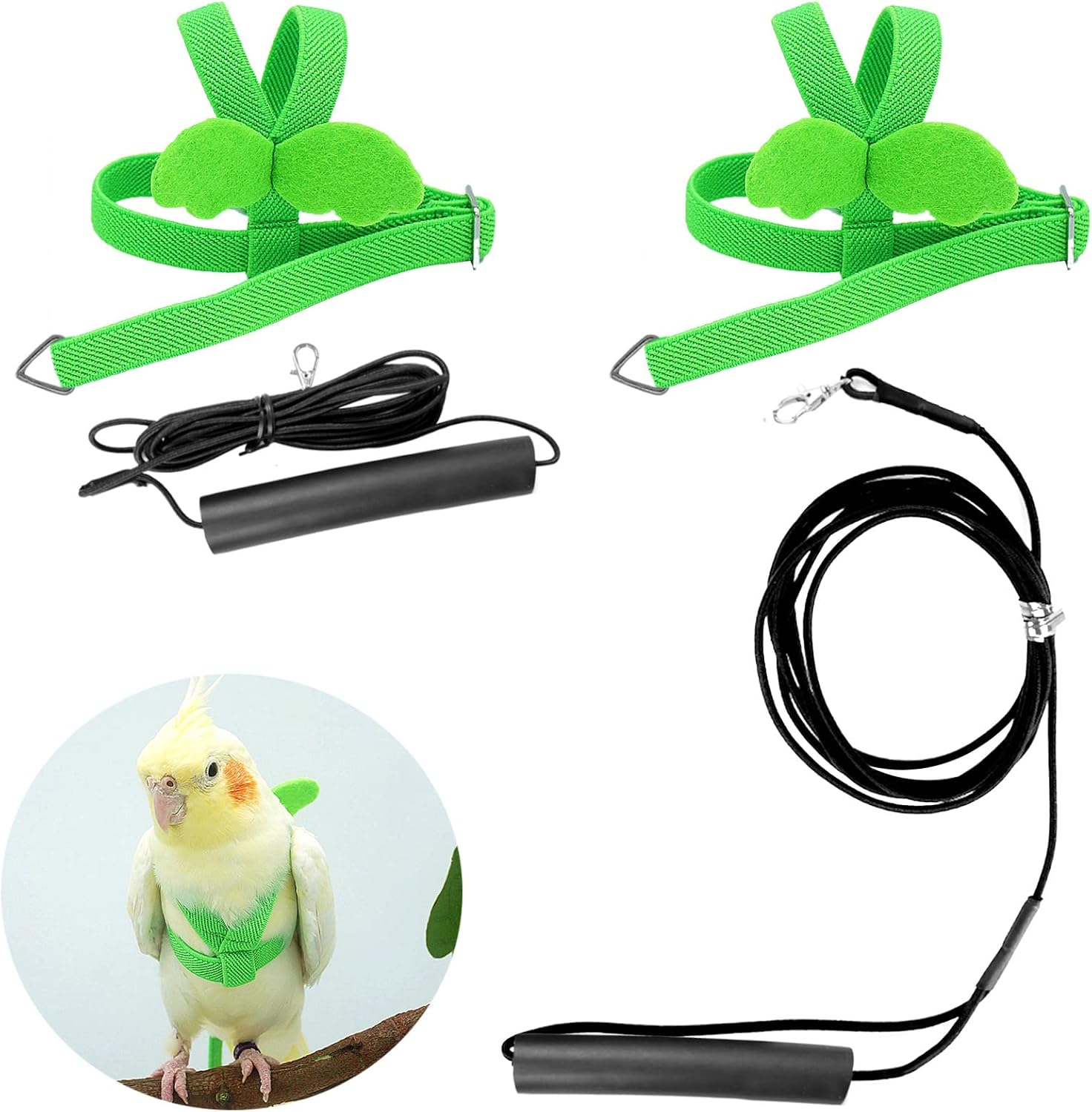 Amazon.com : Bird Harness Set,3 Pieces Adjustable Bird Harness and ...