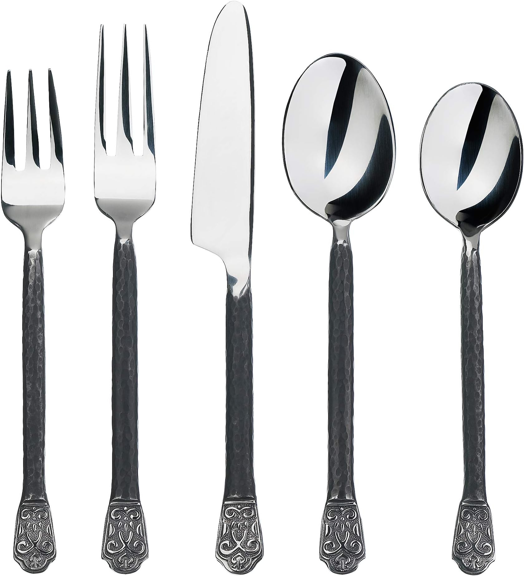 Amazon.com | Gourmet Settings 20-Piece Silverware Silver Tear ...