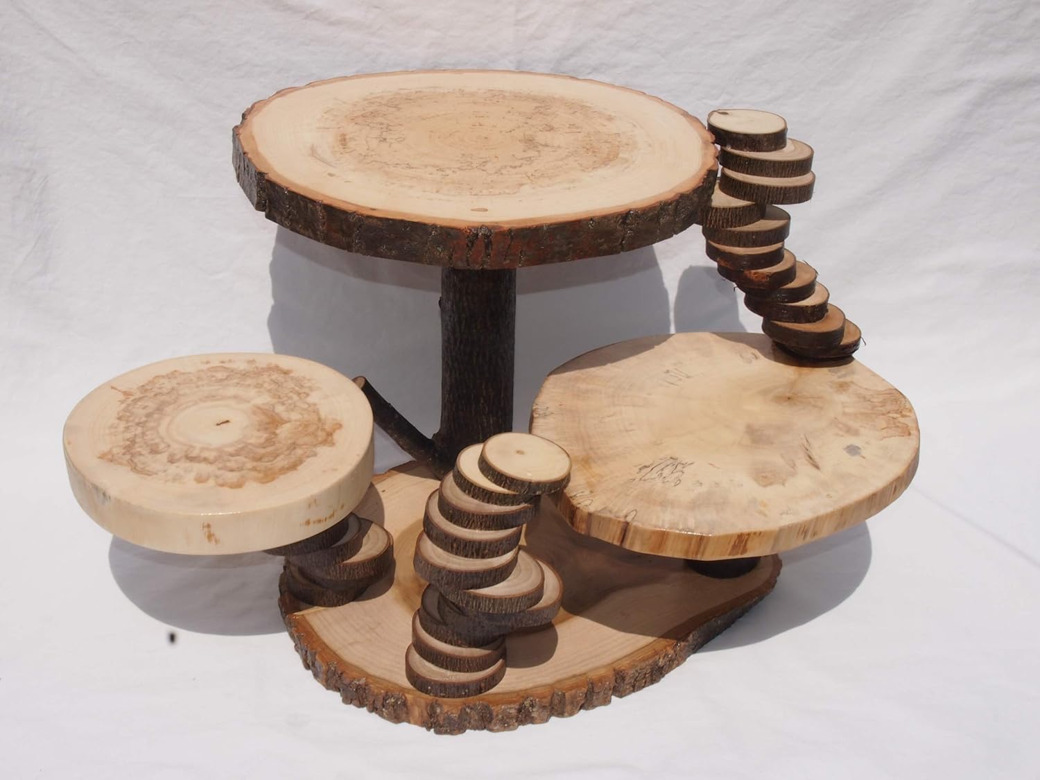 Amazon.com: 4 tier rustic display stand, woodland wedding decor ...