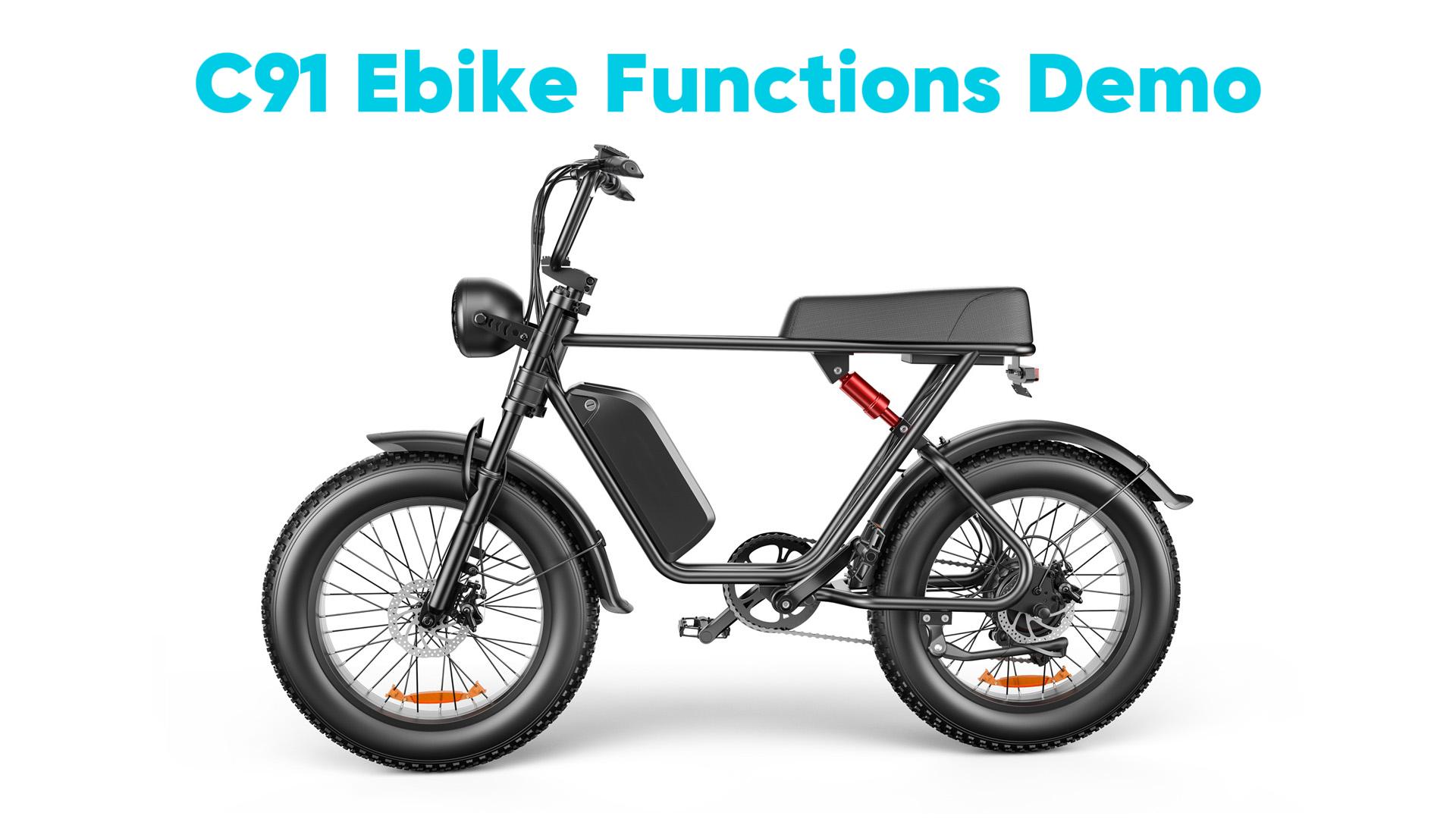 Watch C91 Electric fat tire powerful best fast bike functions Demo on ...