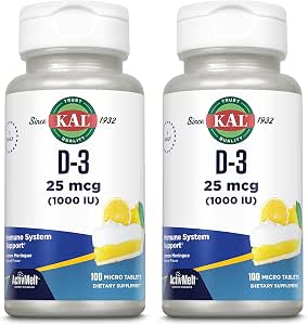 Amazon.com: KAL Vitamin D-3 1000 IU | Natural Lemon Flavor ActivMelt ...