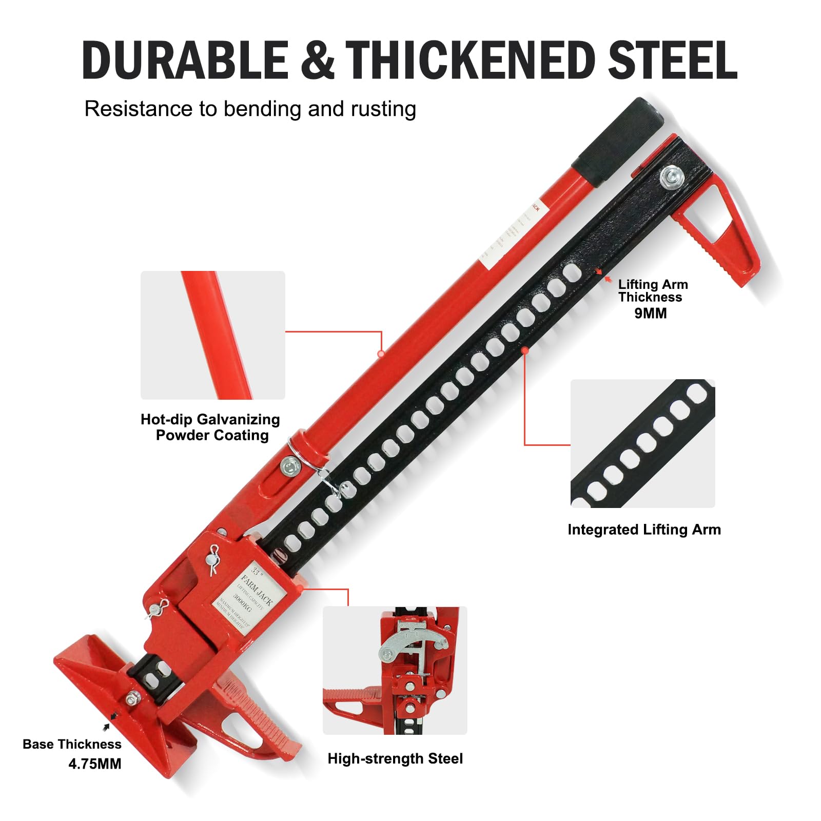 Snapklik.com : 3 Ton Farm Jack,Farm Jack 33 Inch, 6600 Lbs Capacity ...