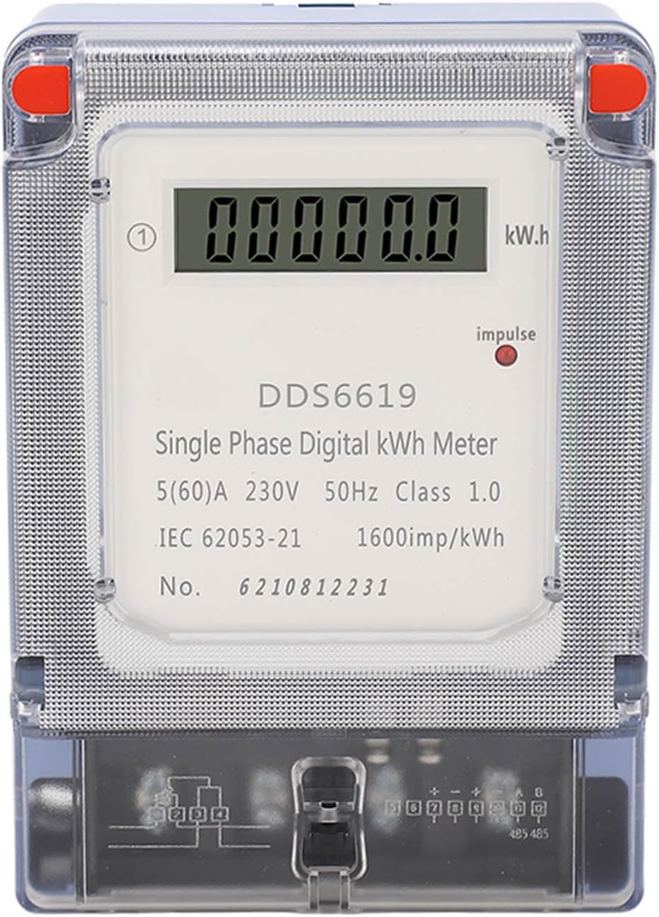 Home Energy Meter, Single Phase Watt Hour Meter LCD Display 2 Wire ...