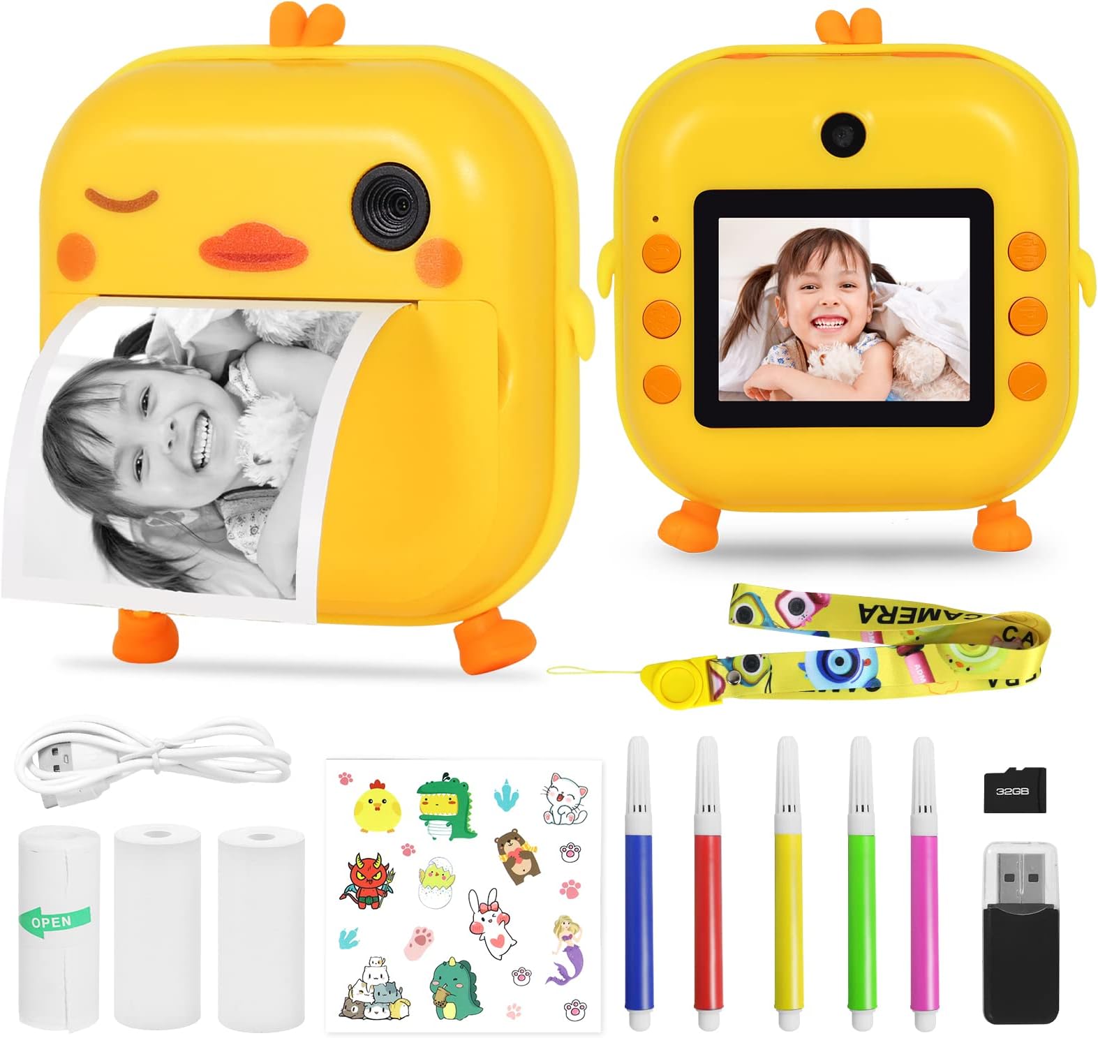 AURTEC Instant Camera for Kids, Mini Thermal Printing Camera, No Ink ...