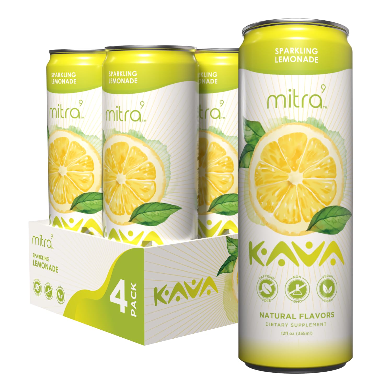 Amazon.com: MITRA9 Botanical Beverages - Lemonade Sparkling Kava Drink ...