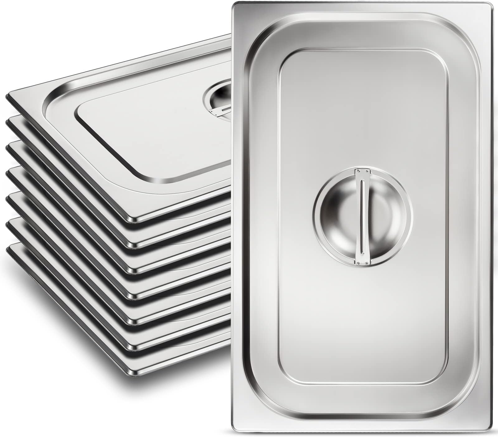 Amazon.com: QWORK Solid Steam Table Pan Cover, 4 Pack Stainless Steel ...