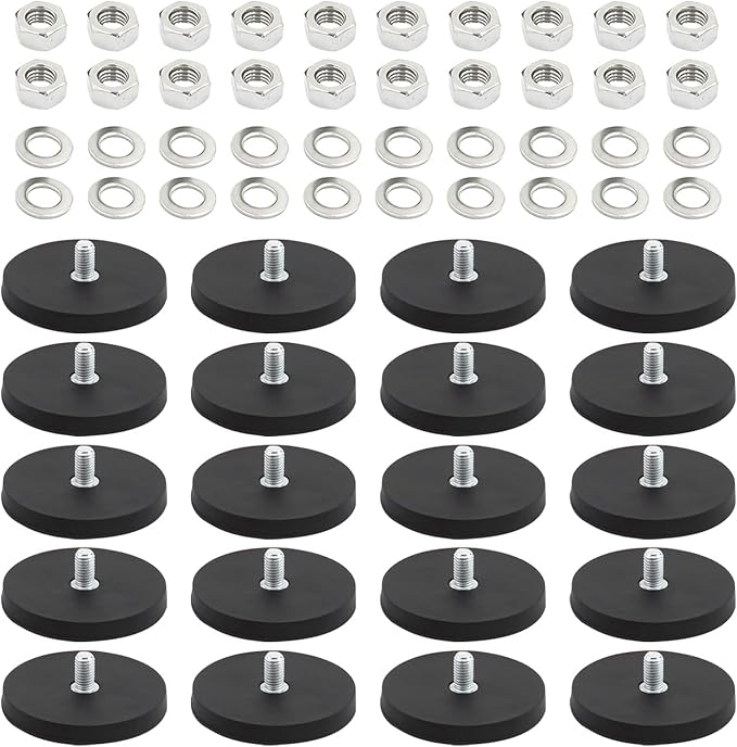 Neodymium Magnets, 20 Pcs Anti Scratch Neodymium Rubber Coated Magnet ...