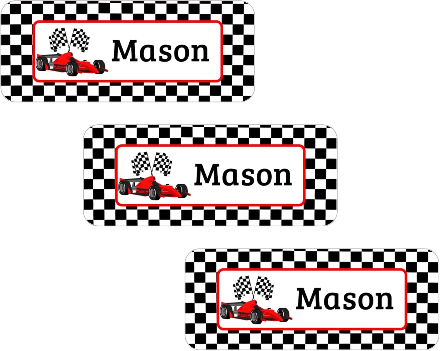 Amazon.com: 60 Race Car School Supply Name Labels, Personalized, Name ...