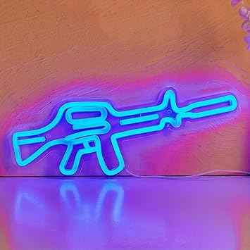 Amazon.com : LED Neon Gun Neon Sign, USB Powered Neon Signs Night Light ...