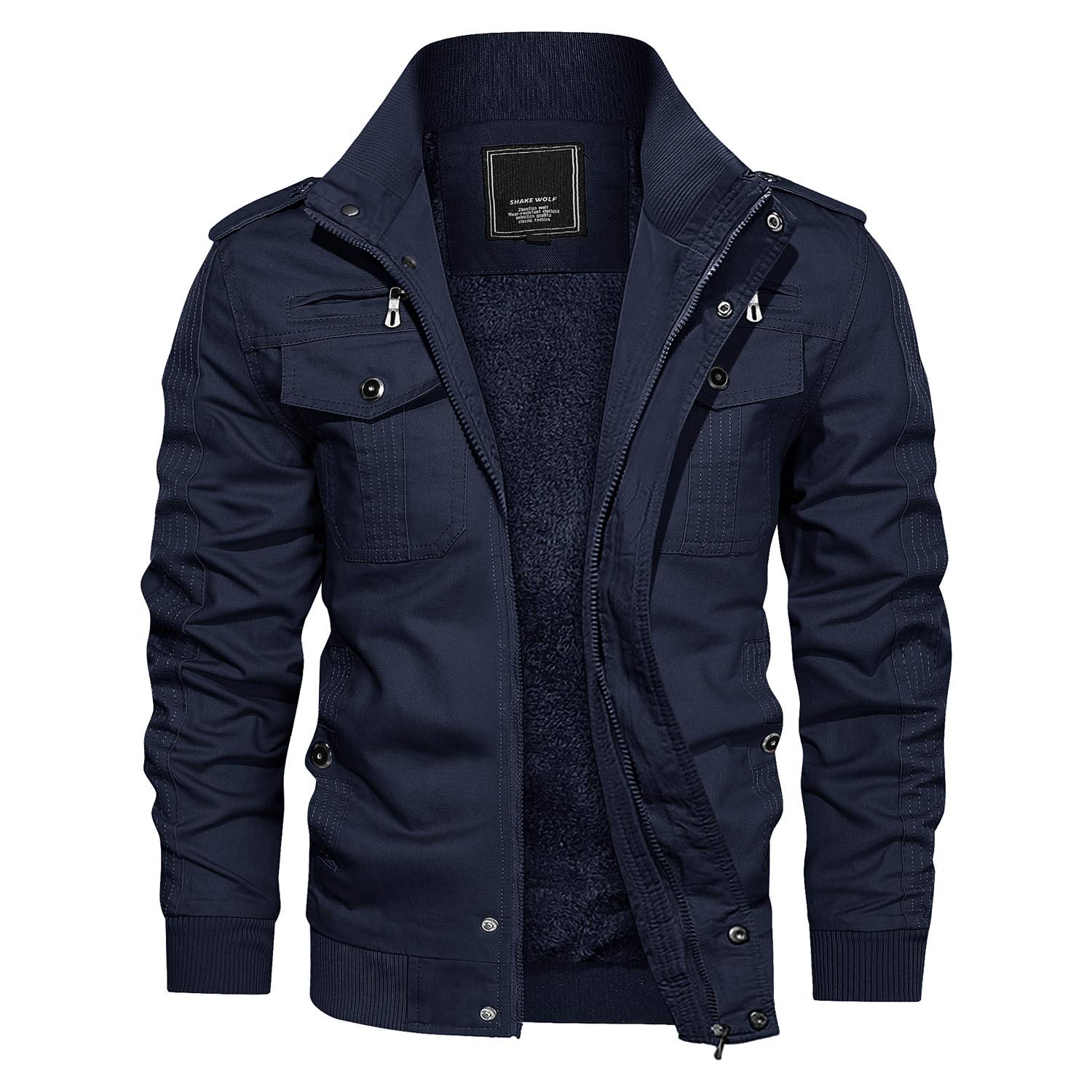 Snapklik.com : Mens Fall Fashion Long Sleeve Multi Pocket Cargo Jacket ...