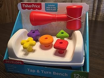 Amazon.com: Fisher-Price Toddler Toy Tap & Turn Bench Pretend Tools 2 ...