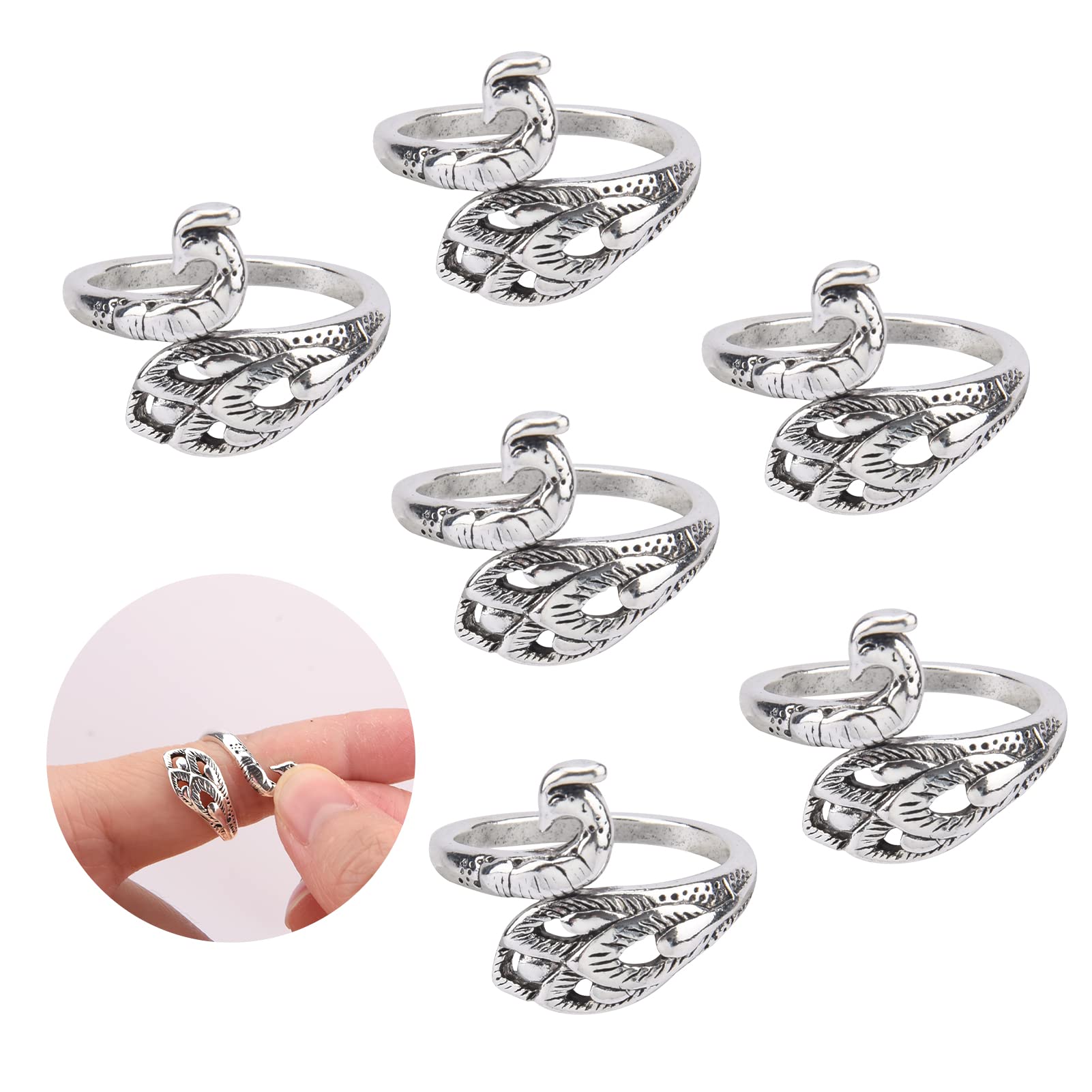 Divono 6PCS Knitting Loop Ring,Knitting Crochet Loops Ring,Adjustable ...