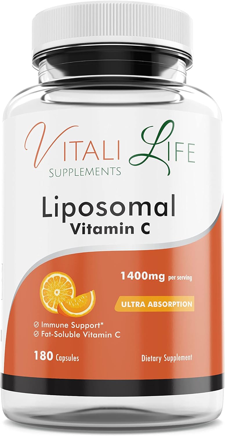 Amazon.com: Vitali Life Liposomal Vitamin C, 1400 mg, 180 Capsules ...