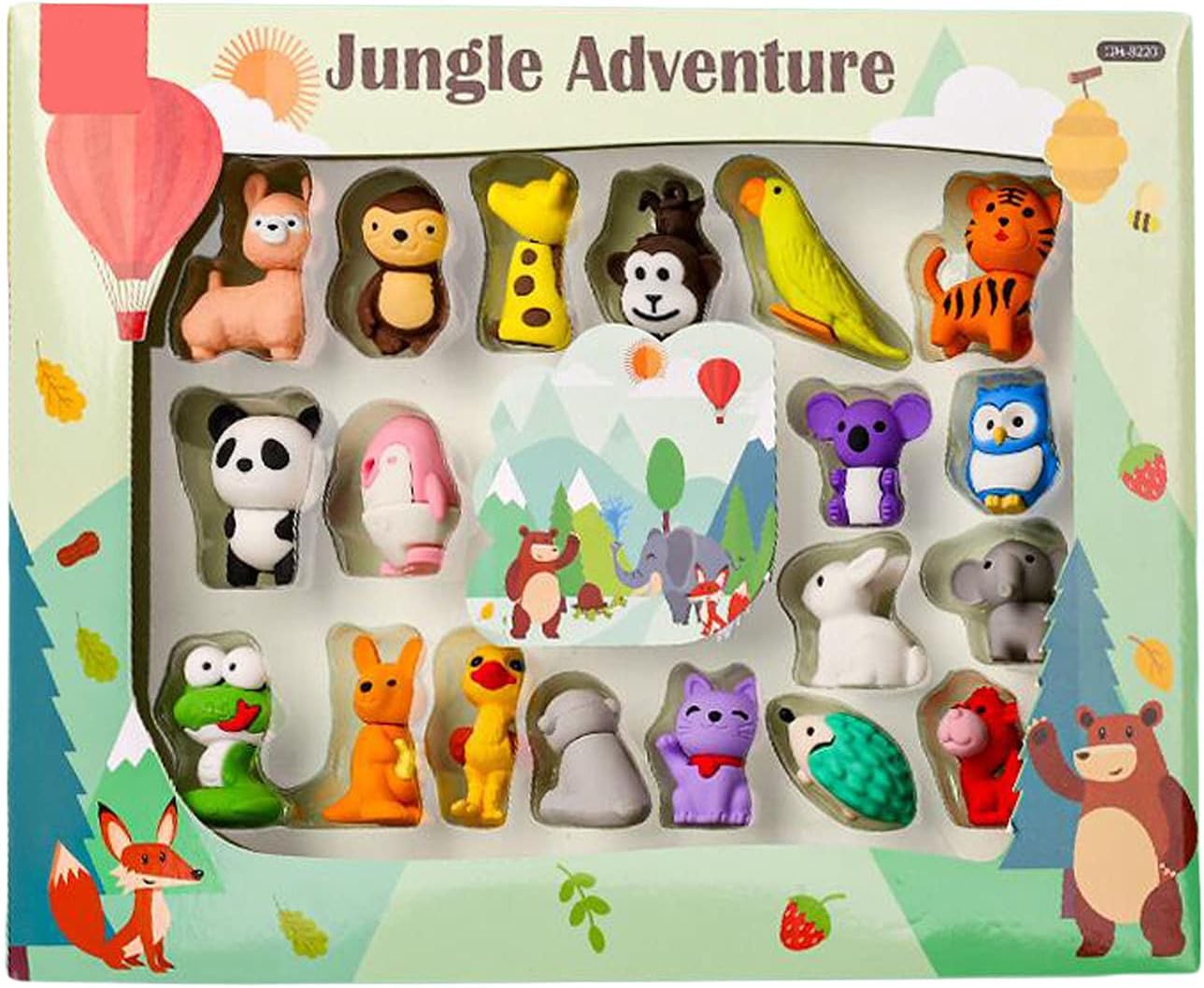 Amazon.com: Animal Pencil Erasers, 19 Pcs 3D Animal Erasers Sea Animal ...