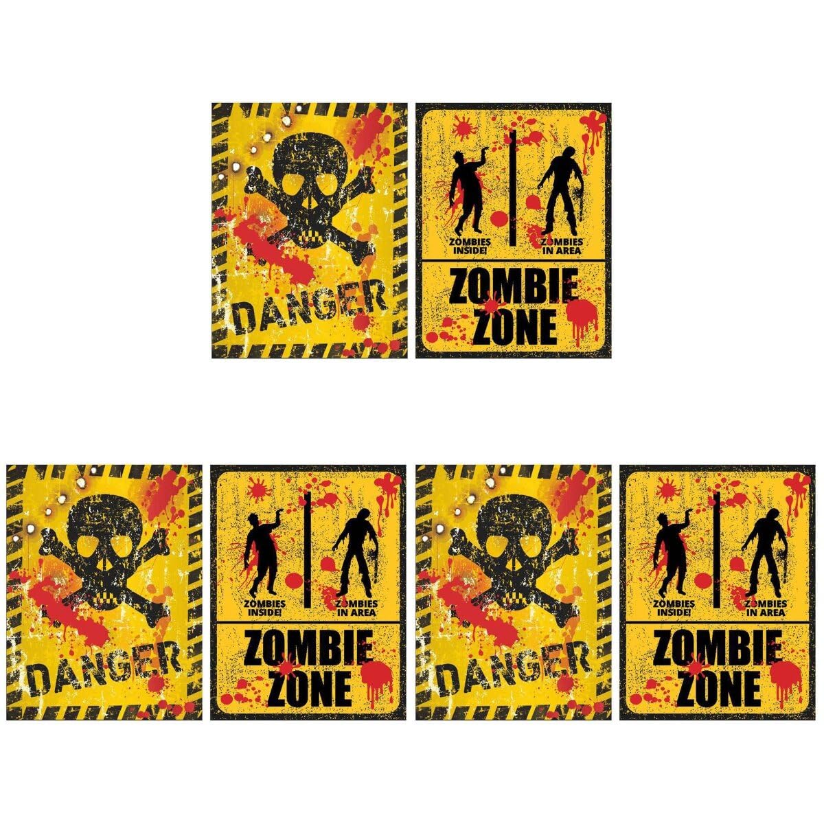 Warning Signs Danger Zombies Rusted Danger: Zombies Sign" Sticker For