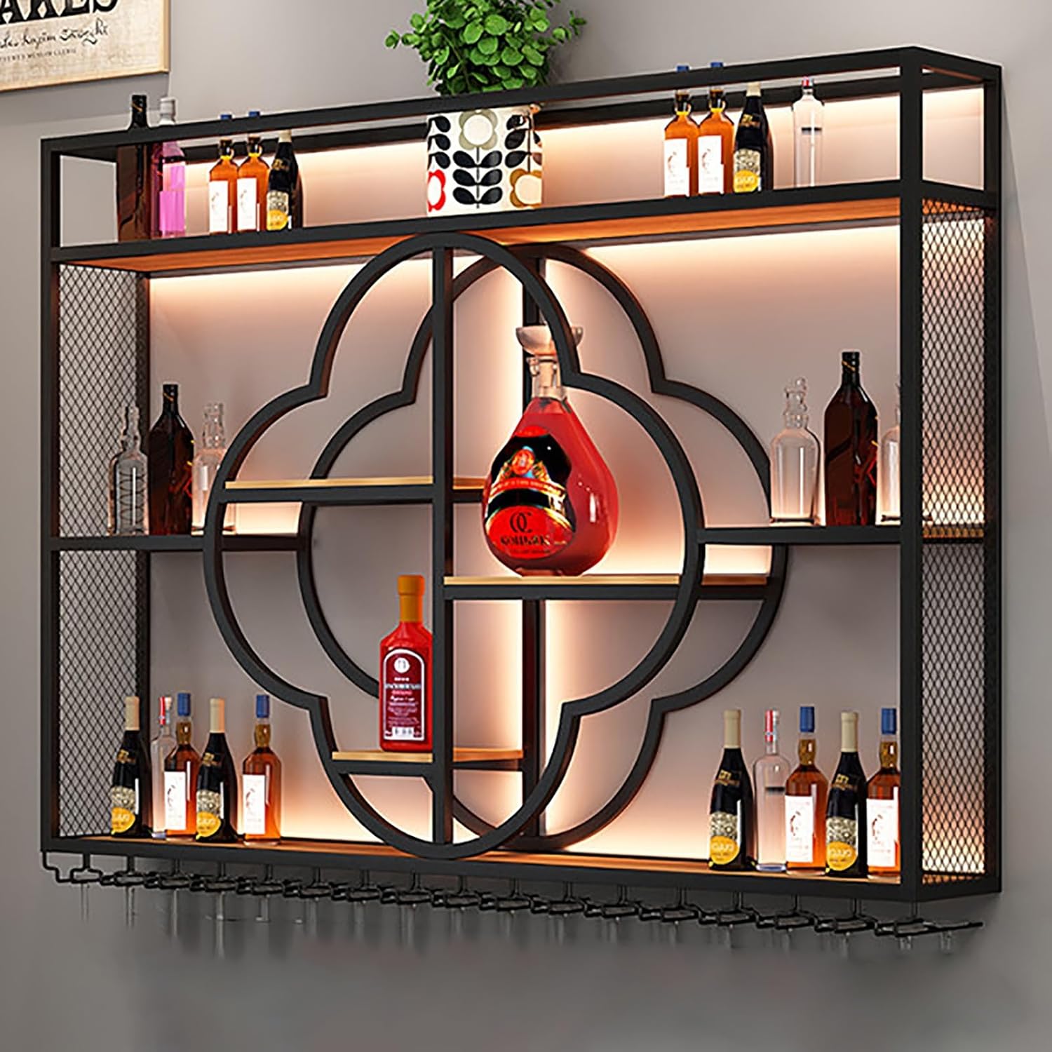 Amazon.com: oocco Wine Rack Wall Mounted Bar Shelves For Wall ...