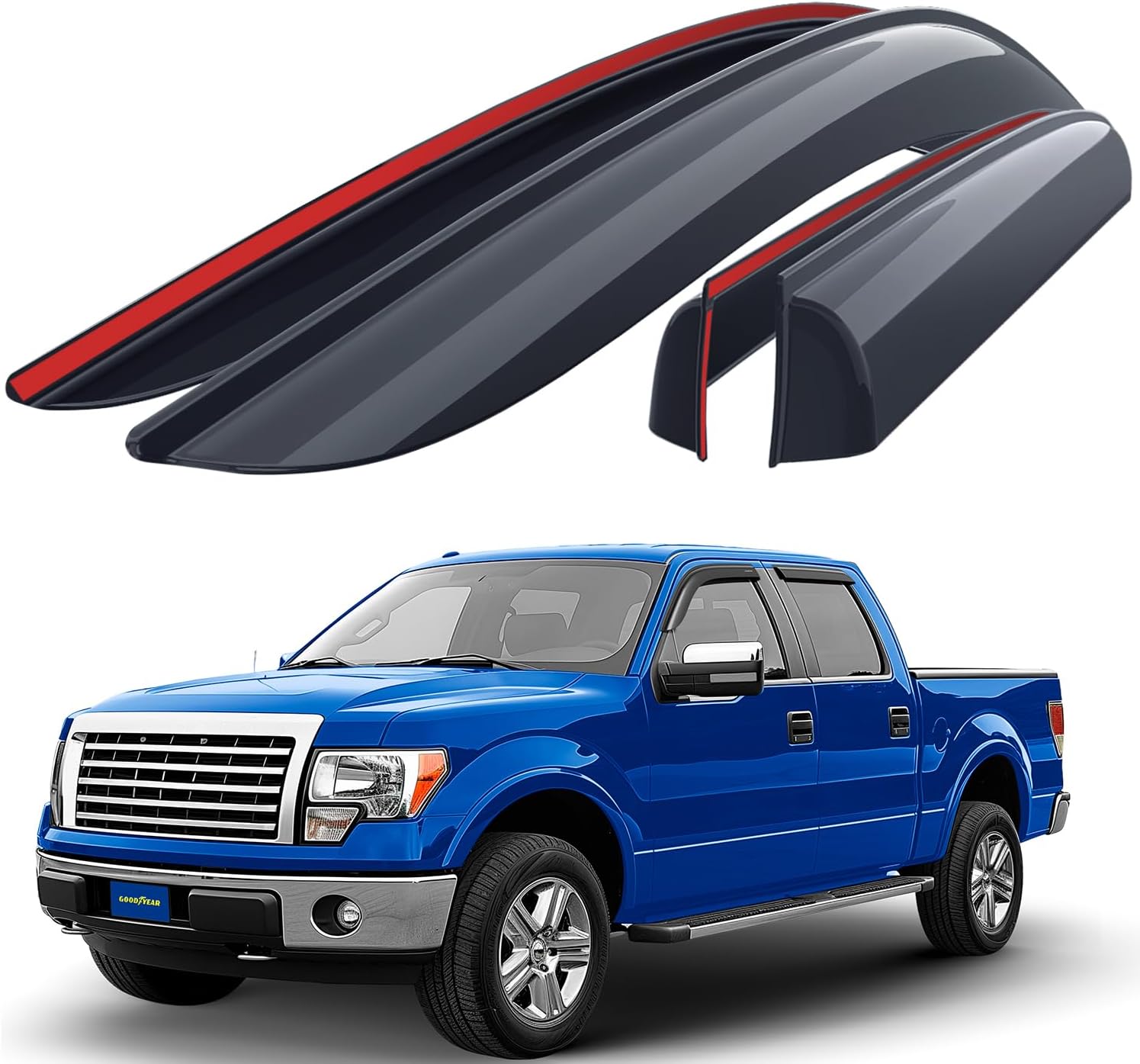 Amazon.com: Goodyear Shatterproof Window Deflectors for Ford F250 to ...