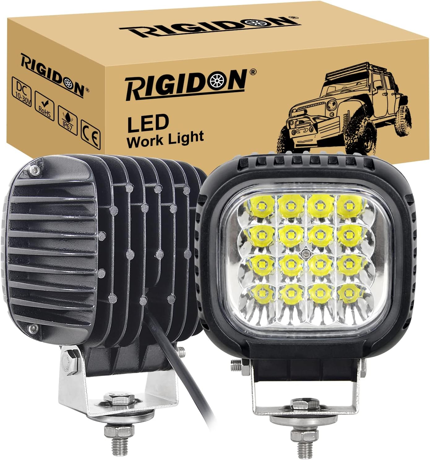 Amazon.fr : RIGIDON 1 Pièces phare de travail led tracteur, 12V 24V 5 ...