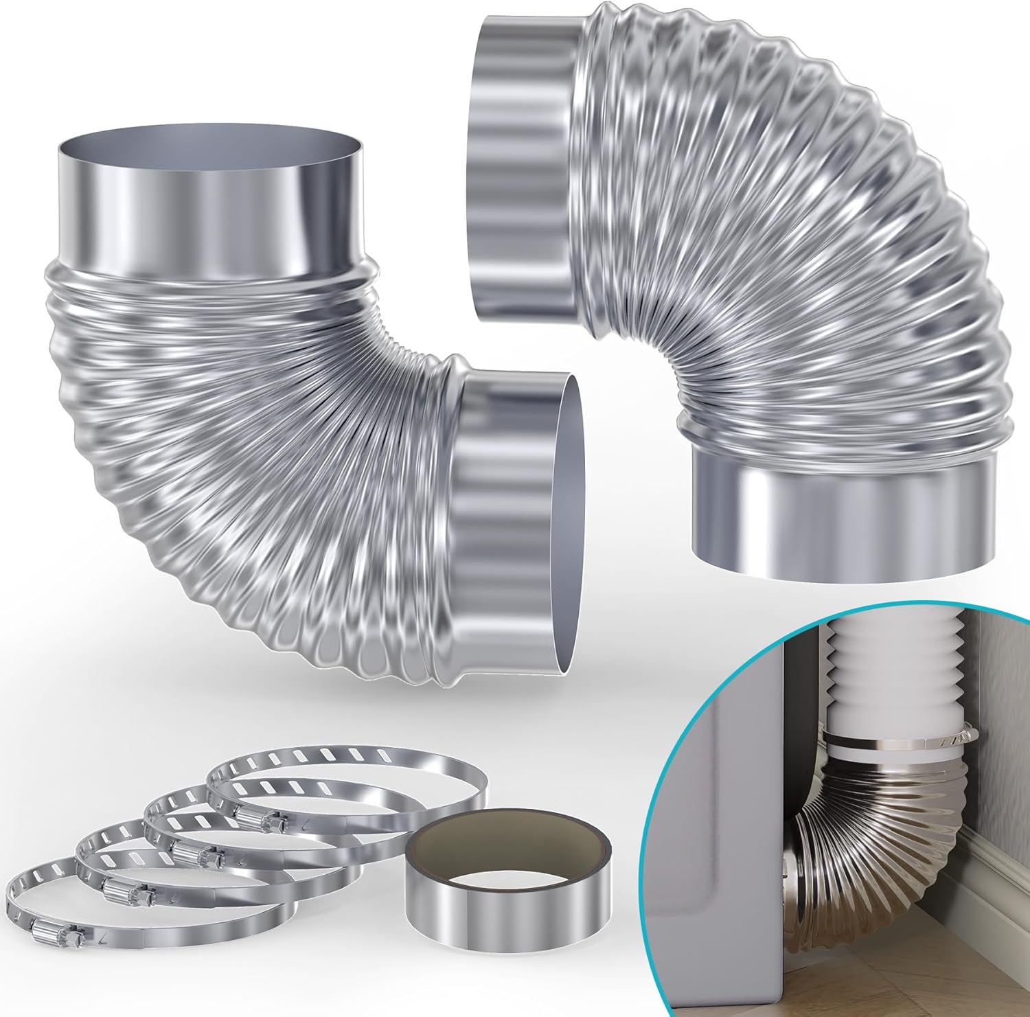 Amazon.com: Chiligent 4 Inch 90 Degree Galvanized Dryer Vent Elbow, 2 ...