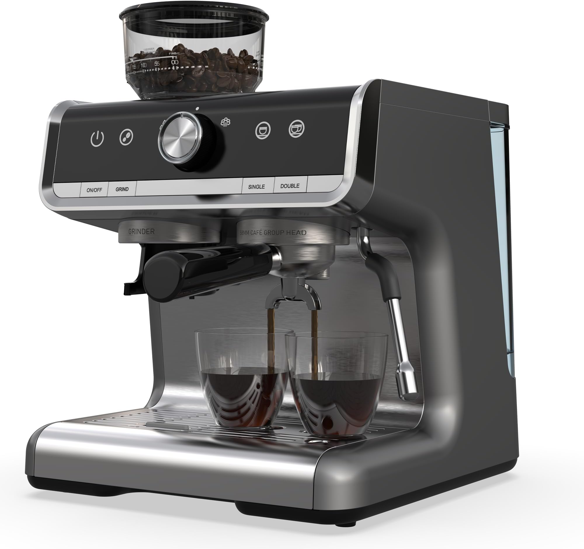Amazon.com: KIMORE Espresso Machine with Grinder - Brushed Stainless ...
