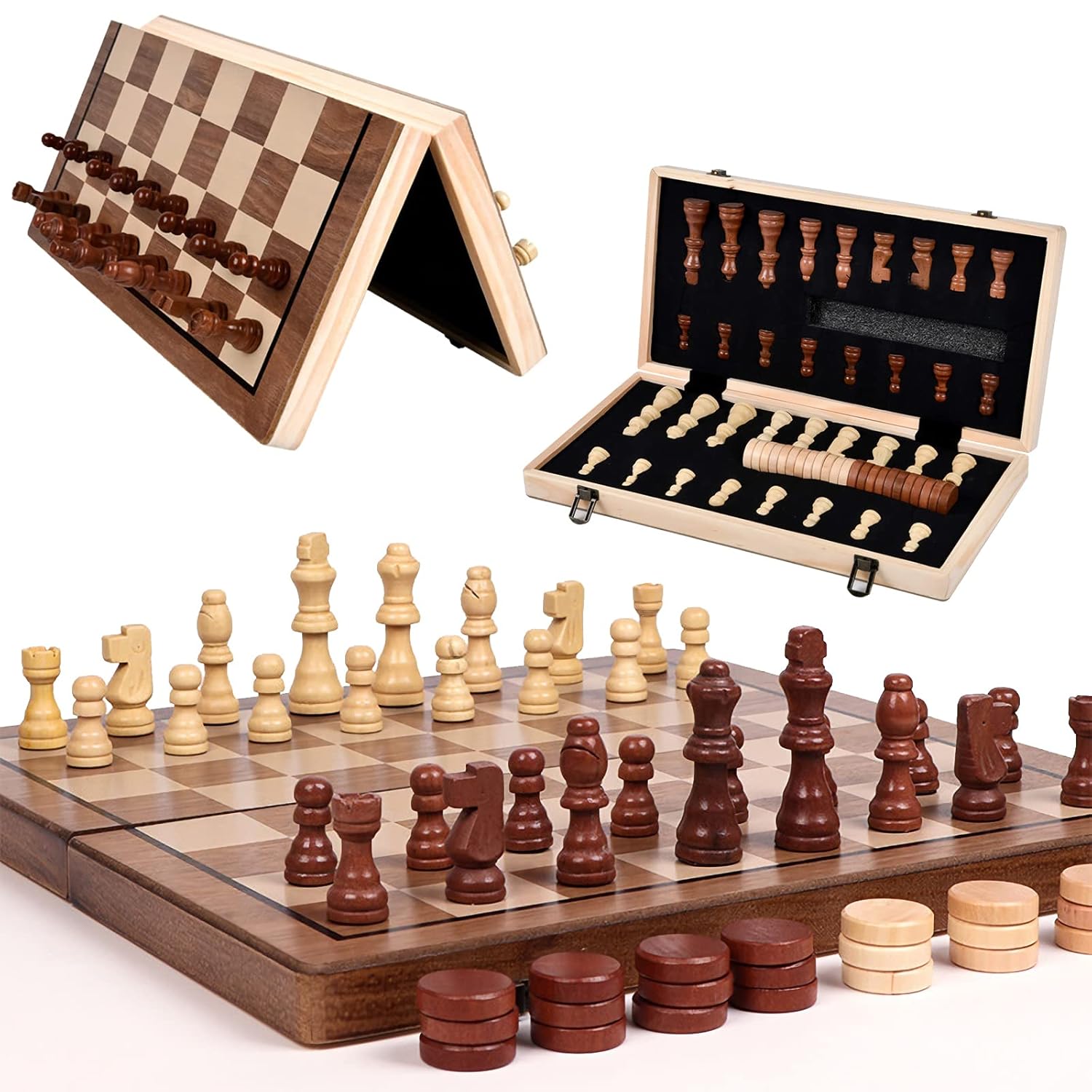 Buy AMERTEER Wooden Chess Sets - Unique Fancy Travel Game for Adults ...