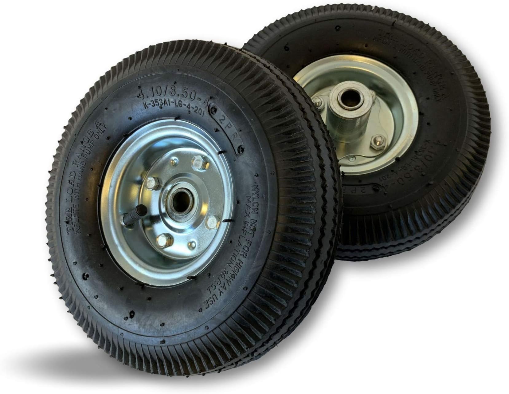 MOOVMOOV Roue gonflable 4.10/3.50-4 (x2) Alésage 16mm - Pour diable ...