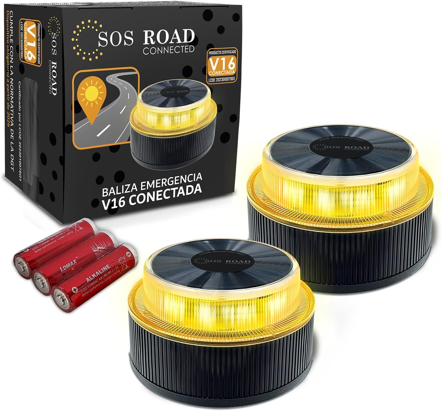 SOS ROAD Connected – Emergency Light with Geolocation for Car DGT 3.0 ...