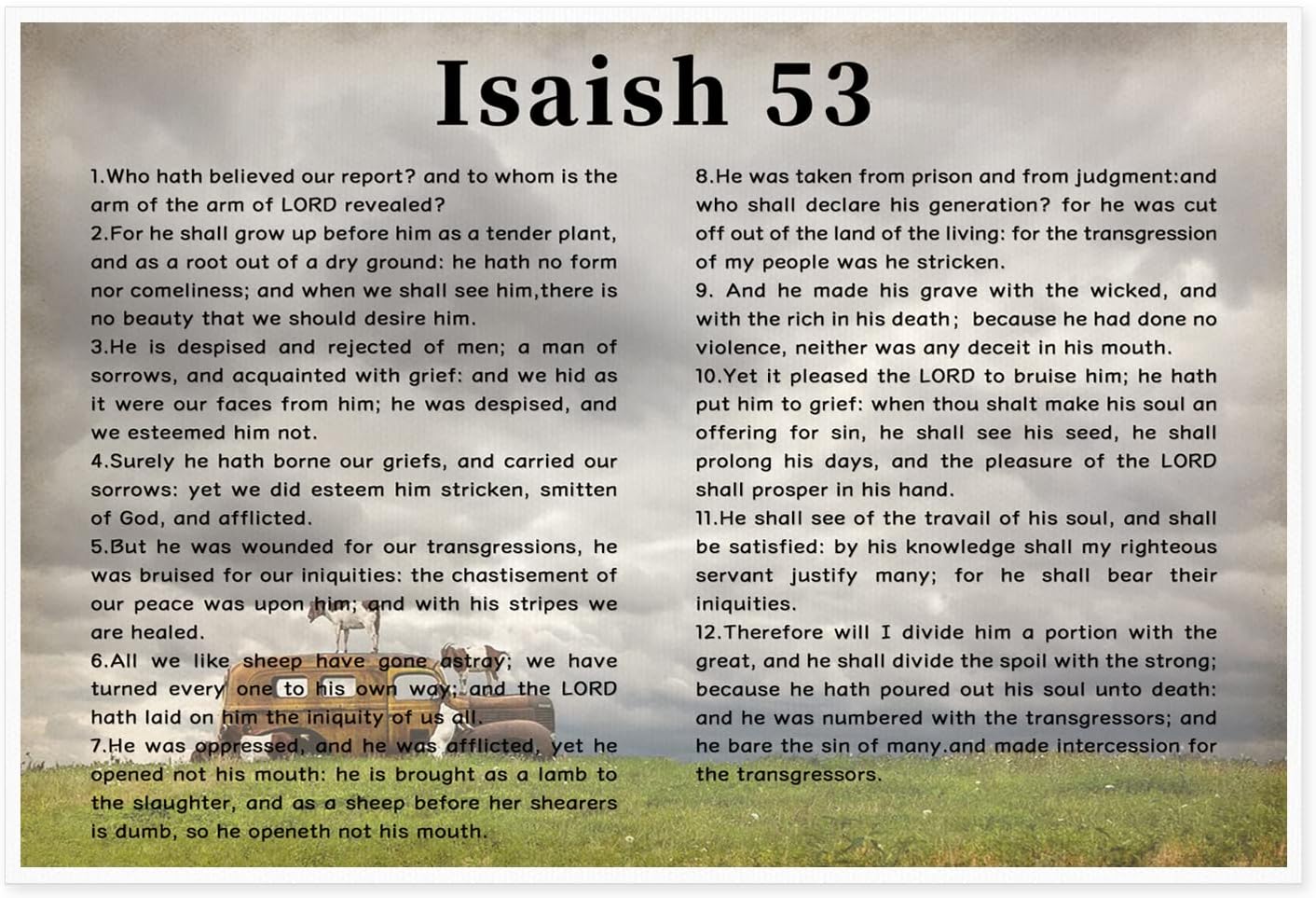 Amazon.com: Isaiah 53 Bible Verse Canvas Painting Modern Abstract Wall ...