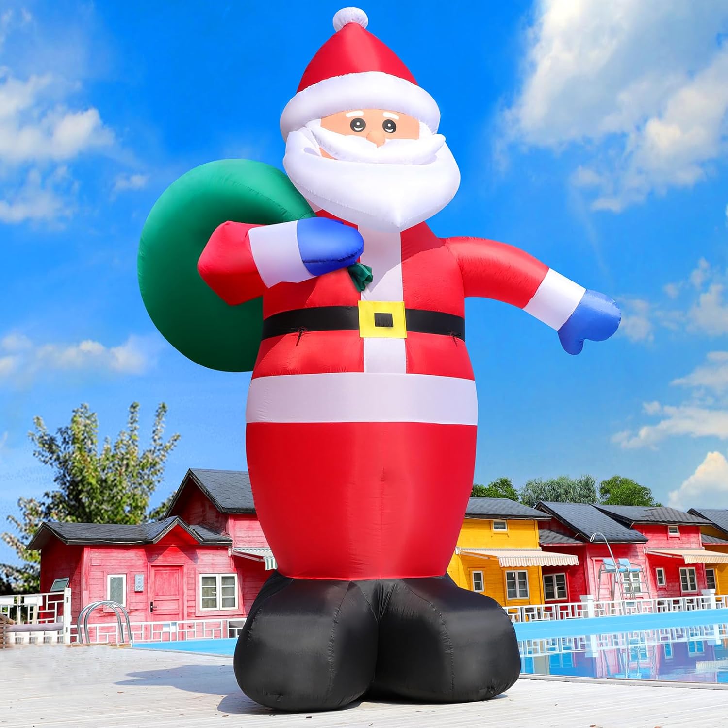 Amazon.com: 12 Feet Giant Christmas Inflatable Santa Claus, Blow up ...
