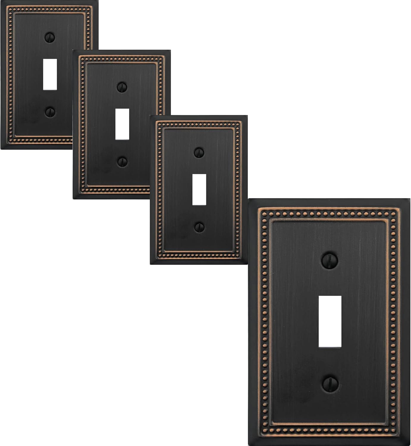 OKAWYC Single Toggle Light Switch Cover Belaire Beaded Metal Wall Plate ...