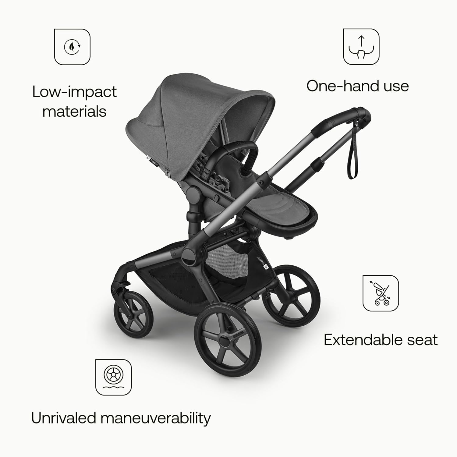 Bugaboo Fox 5 Renew All-Terrain Stroller, 2-in-1 Baby Pushchair, Full ...