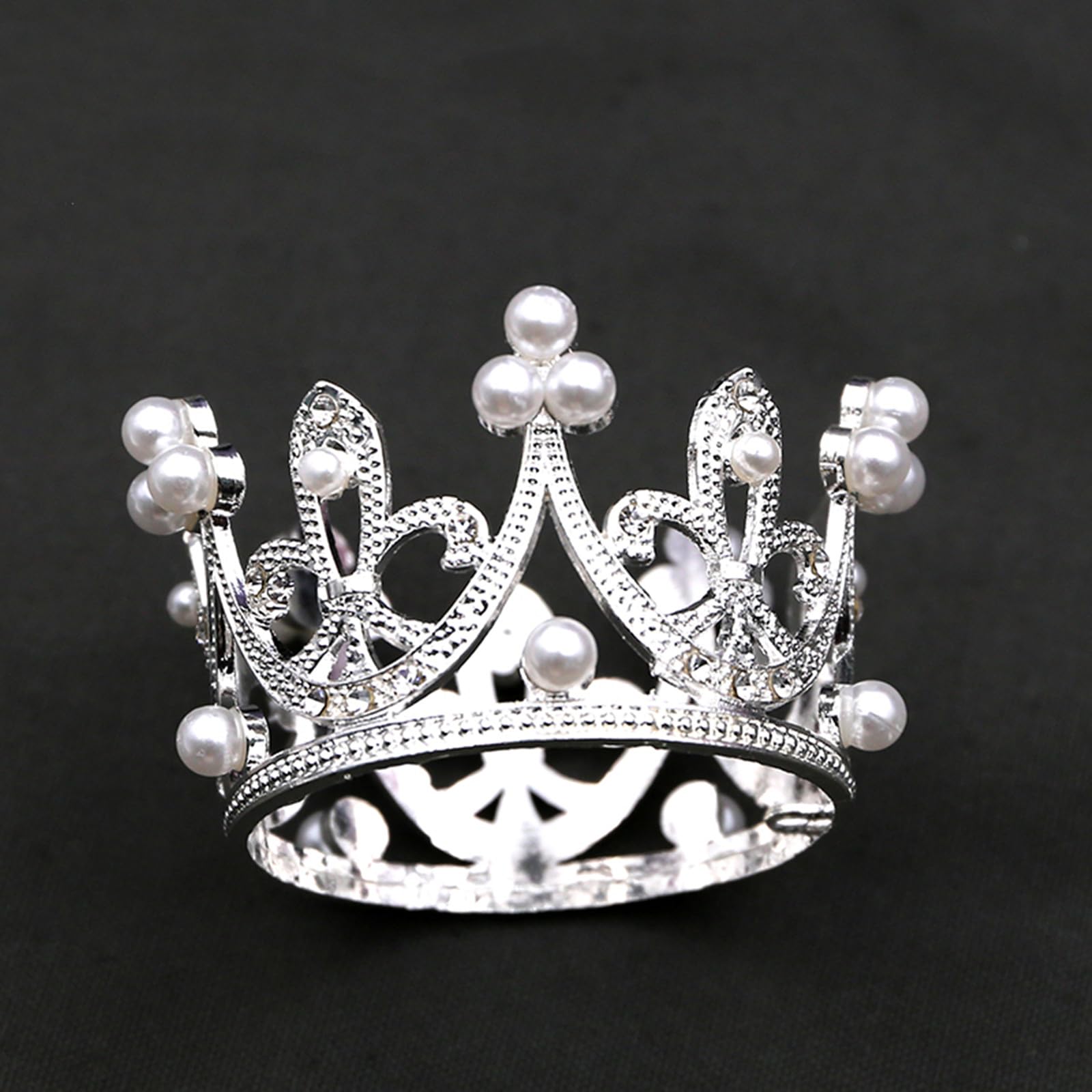 Amazon.com: Mini Tiara Crown Cake Topper Silver Royal Queen Princess ...