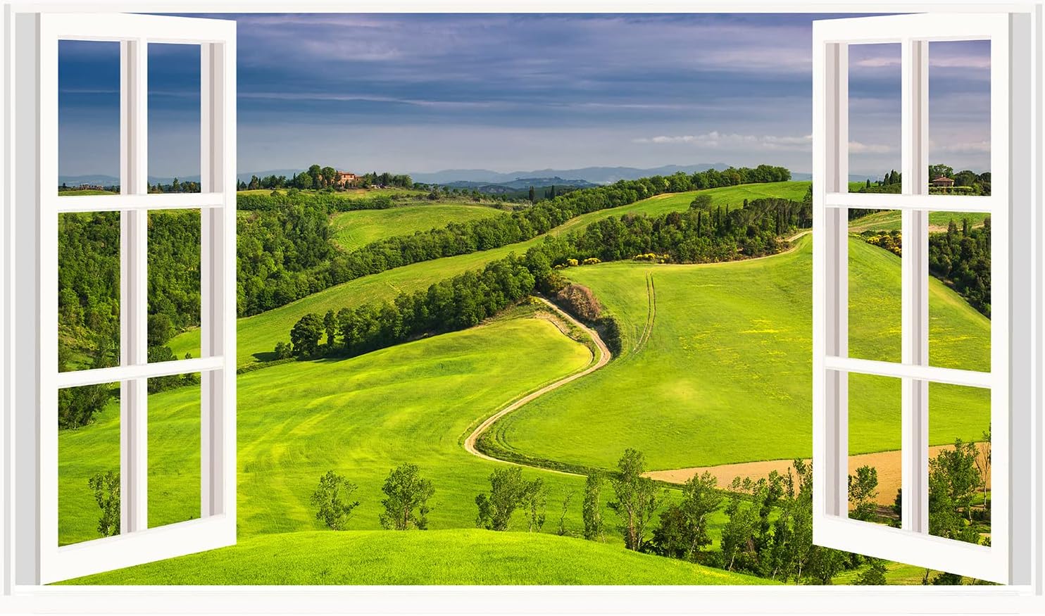 Amazon.com: Landscape Wall Stickers 3D Fake Window Wall Decals Peel and ...