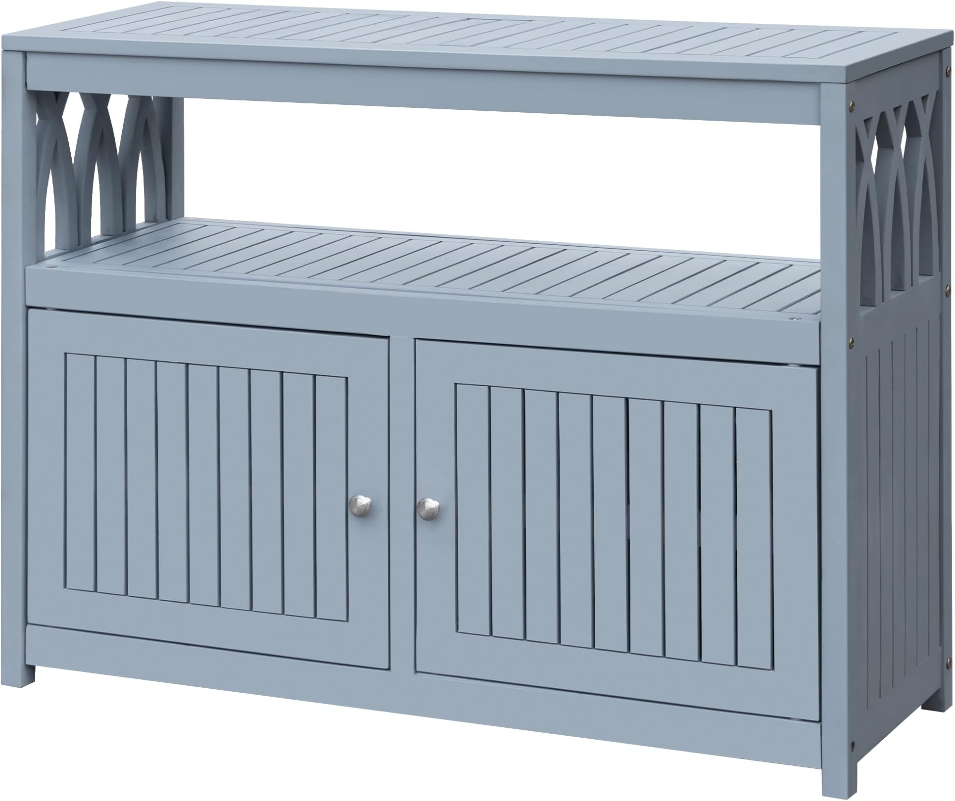 Amazon.com : Flamaker Acacia Wood Cabinet with 2 Magnetic Doors ...