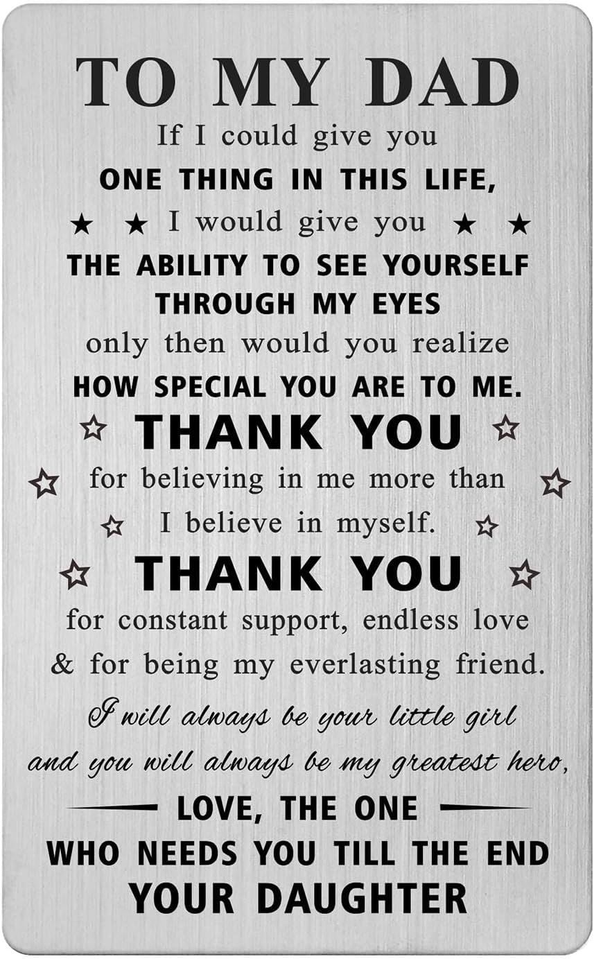 Amazon.com : Dad Father's Day Card - Meaningful Gifts for Dad Birthday ...