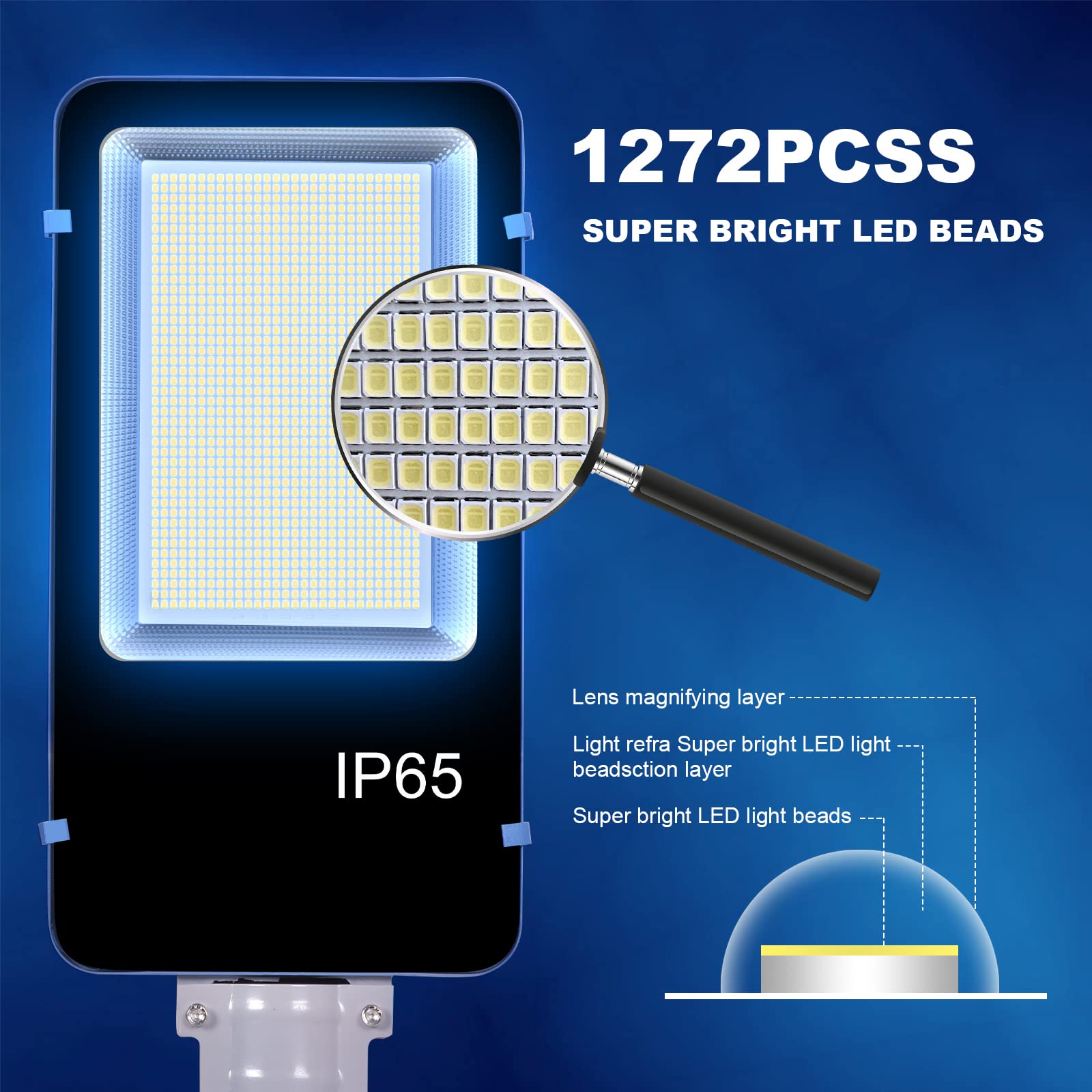 BUYTHA Solar Street Light,1200W LED Solar Street Lights Outdoor ...